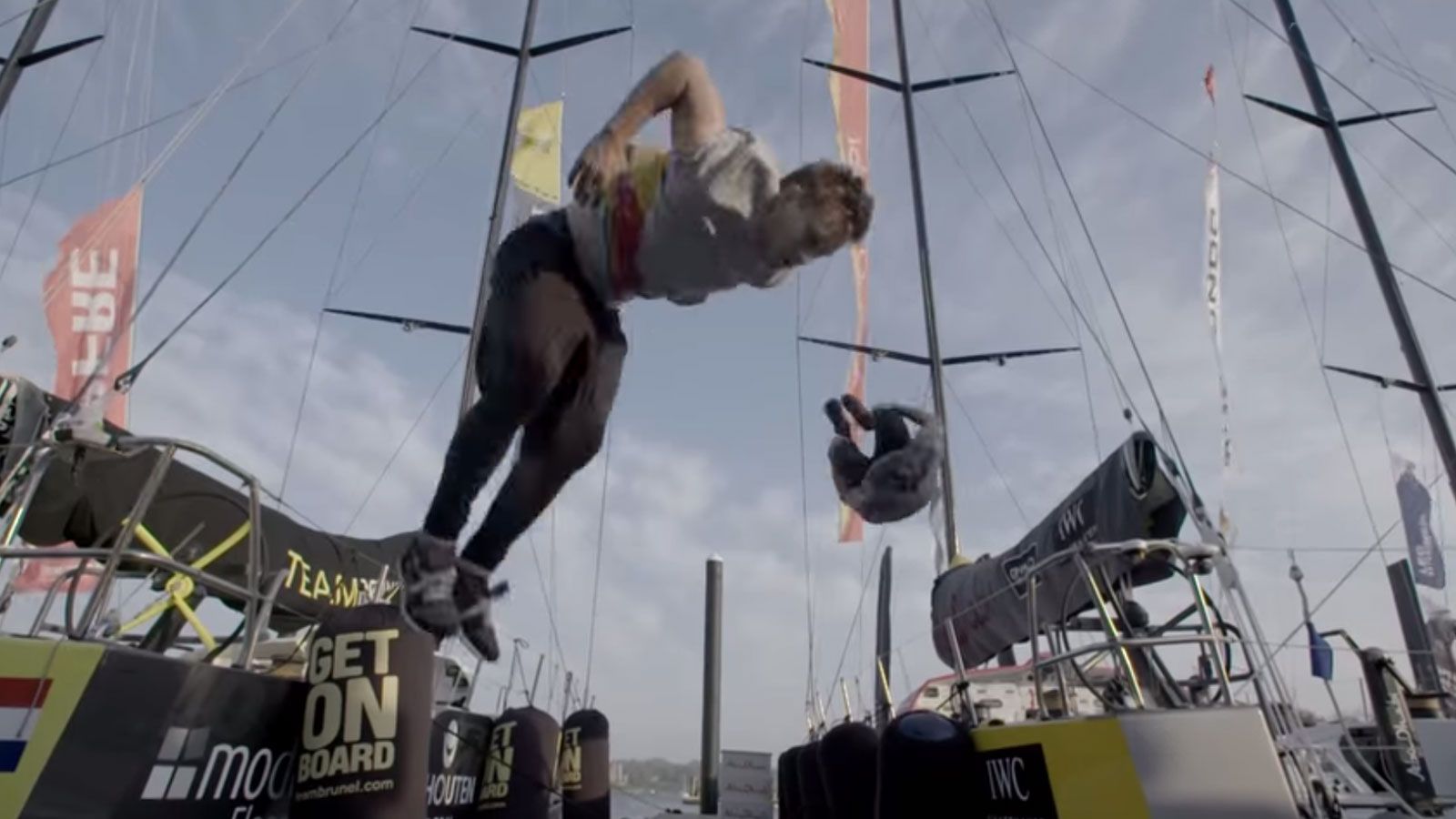 Video: Freerunners turn sailing yacht into a private playground